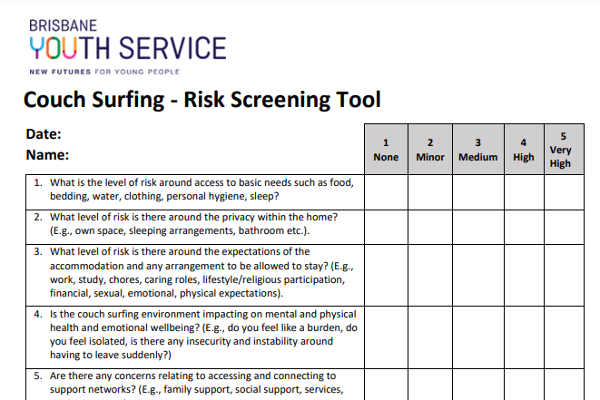BYS Couch Surfing - Webinar & Risk Screening Tool | The Deck