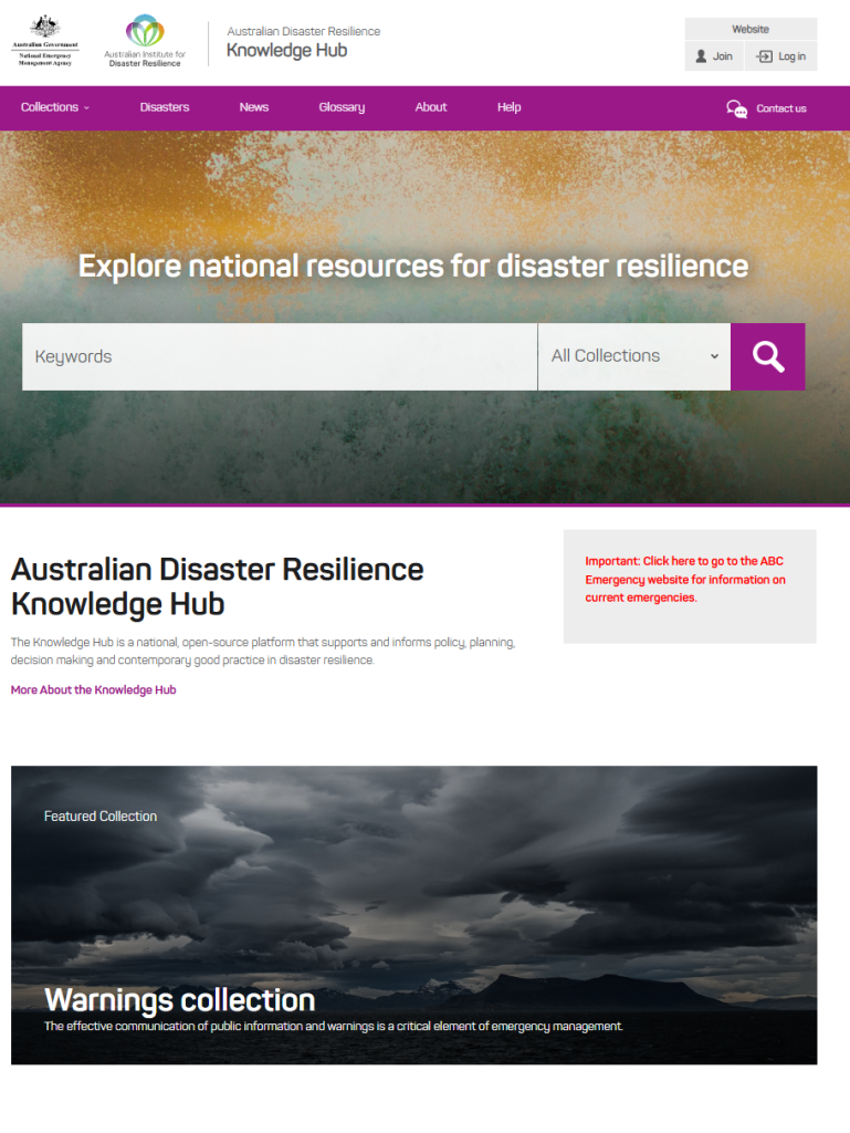 Australian Disaster Resilience Knowledge Hub | The Deck
